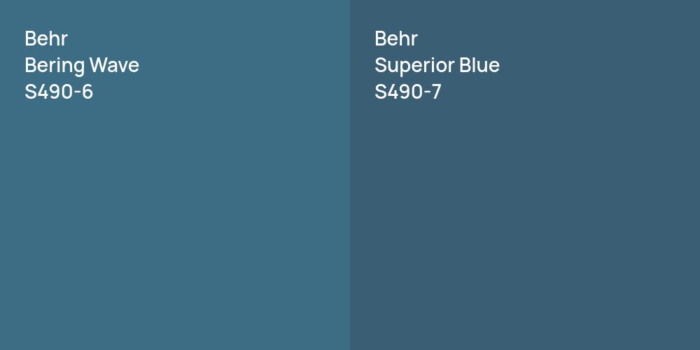 Behr Bering Wave vs. Behr Superior Blue comparison