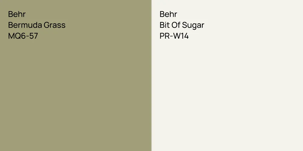 Behr Bermuda Grass vs. Behr Bit Of Sugar comparison