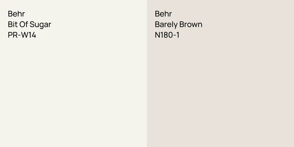 Behr Bit Of Sugar vs. Behr Barely Brown comparison