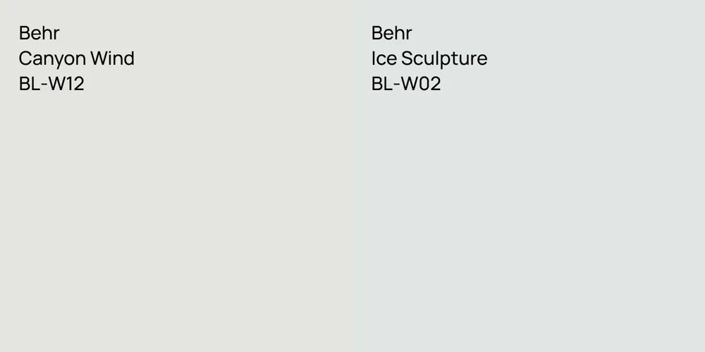 Behr Canyon Wind vs. Behr Ice Sculpture comparison