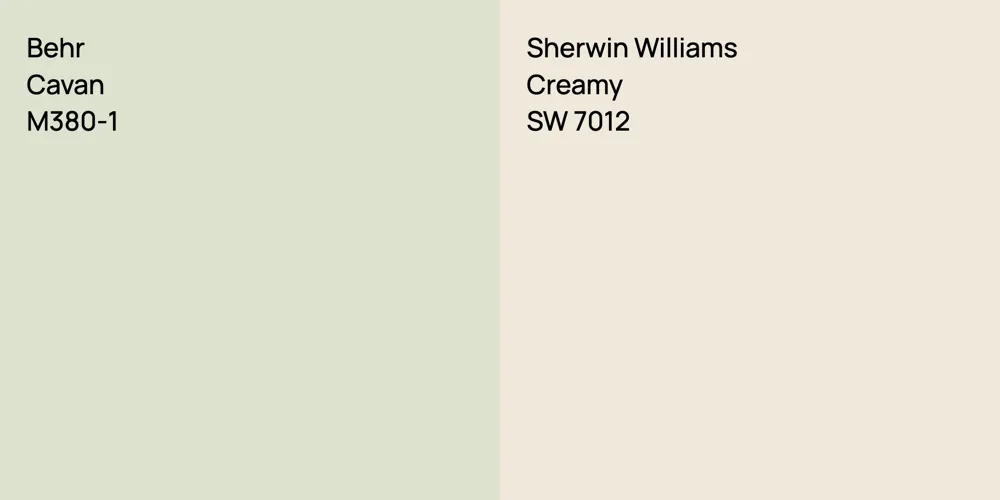 Behr Cavan vs. Sherwin Williams Creamy comparison