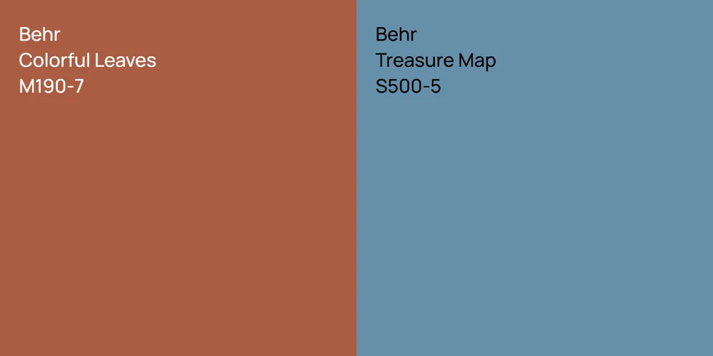 Behr Colorful Leaves vs. Behr Treasure Map comparison