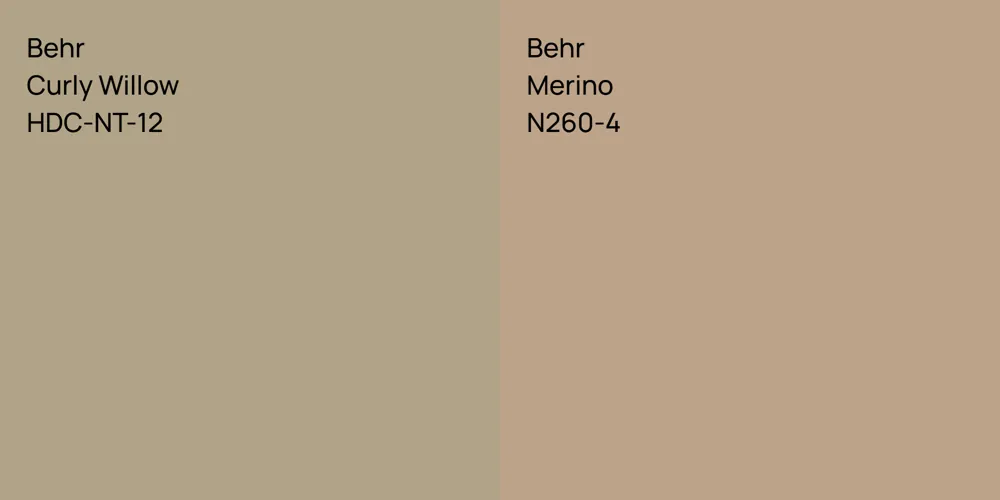 Behr Curly Willow vs. Behr Merino comparison