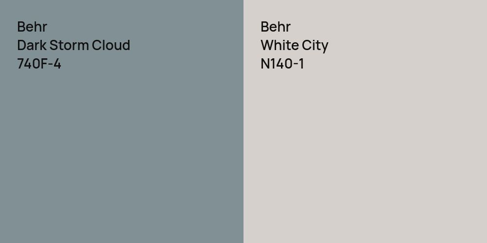 Behr Dark Storm Cloud vs. Behr White City comparison