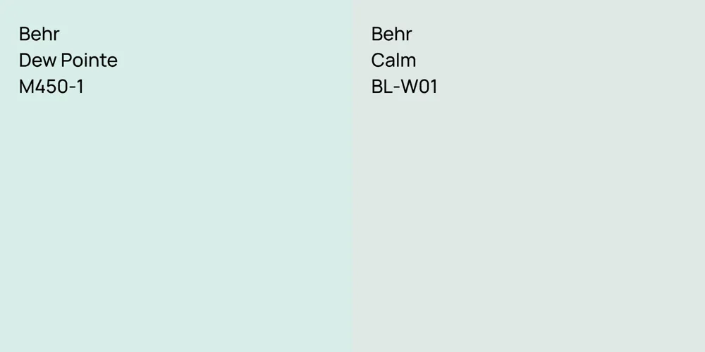Behr Dew Pointe vs. Behr Calm comparison