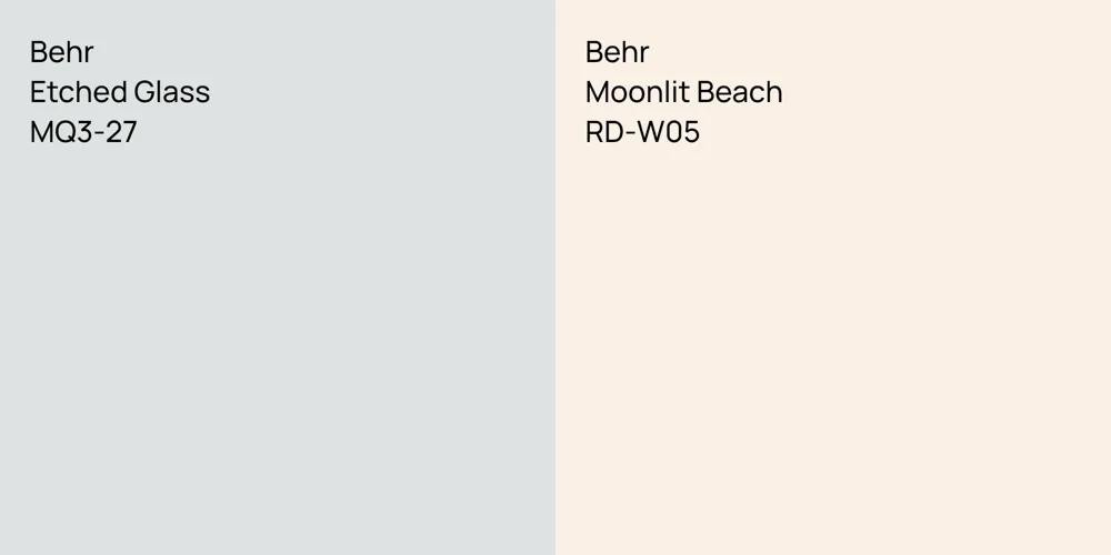 Behr Etched Glass vs. Behr Moonlit Beach comparison