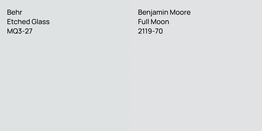 Behr Etched Glass vs. Benjamin Moore Full Moon comparison