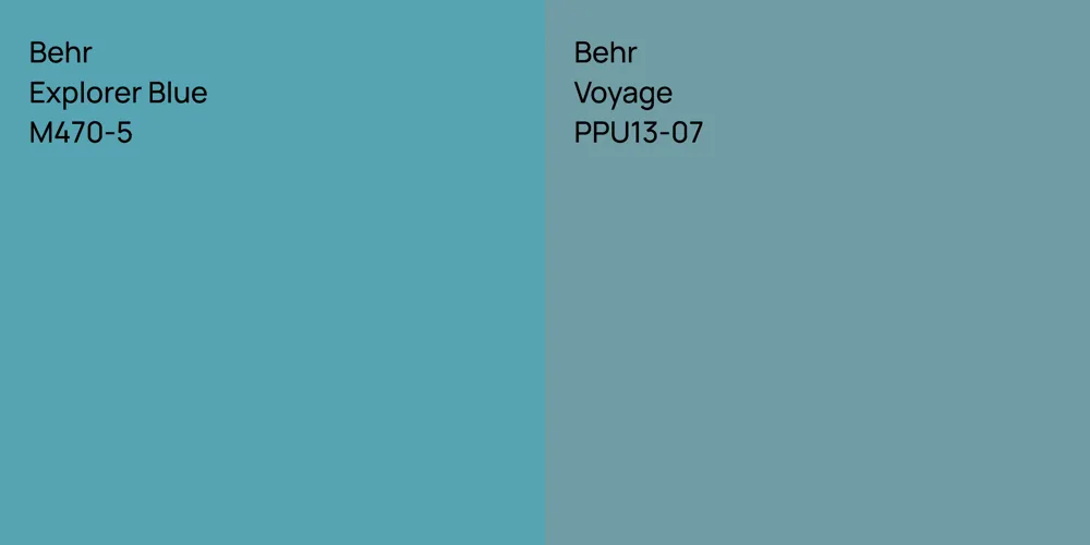 Behr Explorer Blue vs. Behr Voyage comparison