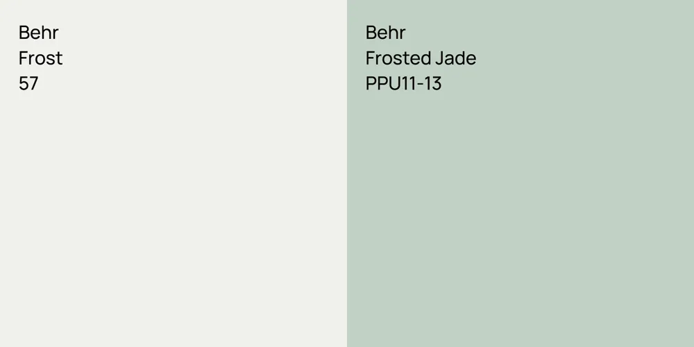 Behr Frost vs. Behr Frosted Jade comparison