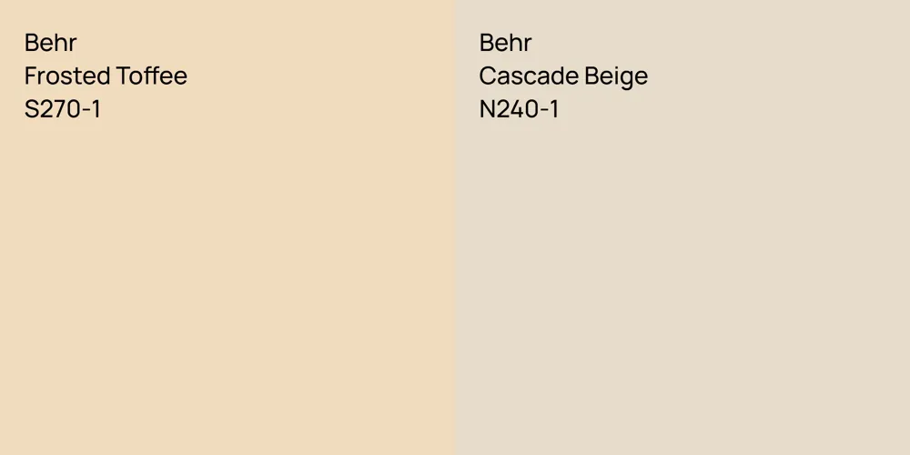 Behr Frosted Toffee vs. Behr Cascade Beige comparison