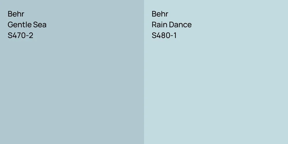 Behr Gentle Sea vs. Behr Rain Dance comparison