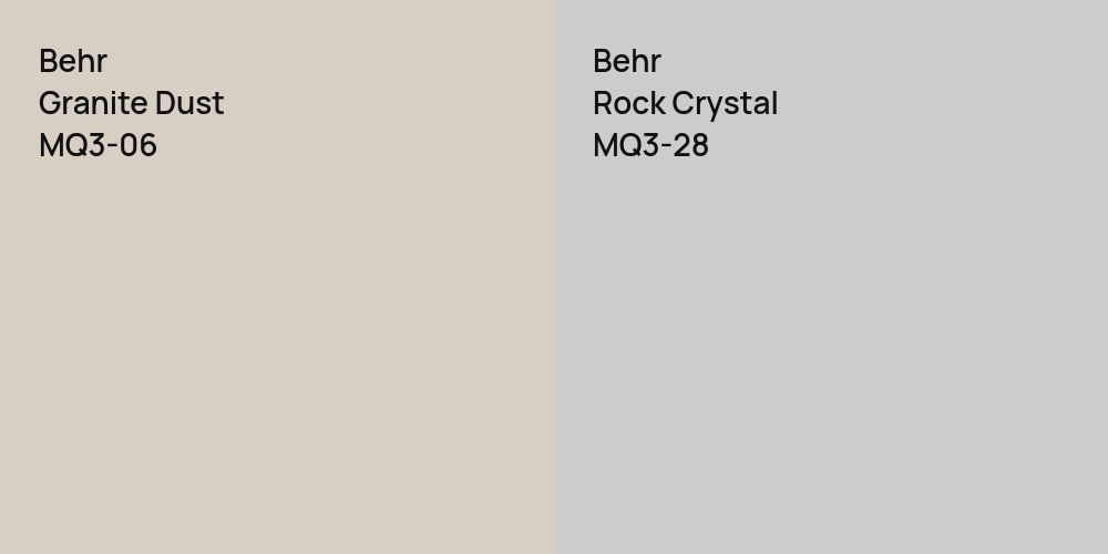 Behr Granite Dust vs. Behr Rock Crystal comparison