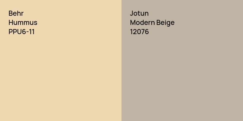 Behr Hummus vs. Jotun Modern Beige comparison