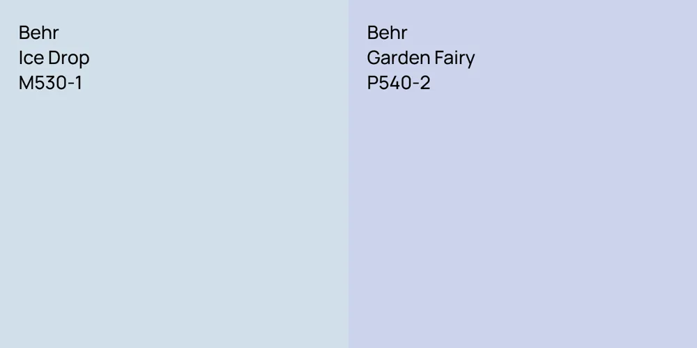 Behr Ice Drop vs. Behr Garden Fairy comparison
