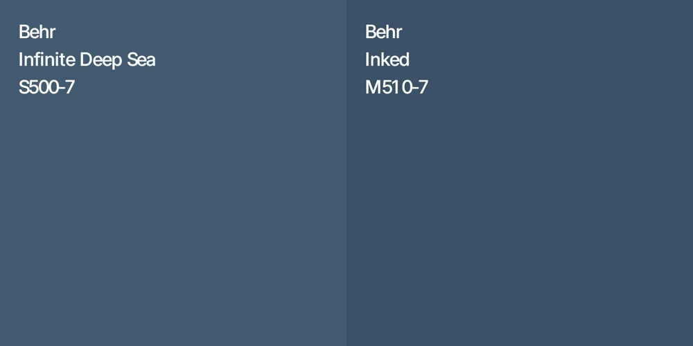 Behr Infinite Deep Sea vs. Behr Inked comparison