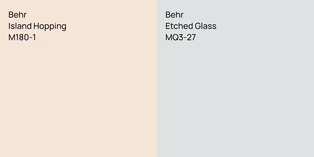 Behr Island Hopping vs. Behr Etched Glass comparison