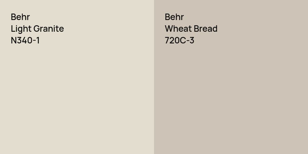 Behr Light Granite vs. Behr Wheat Bread comparison