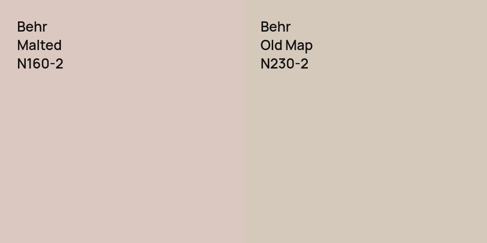 Behr Malted vs. Behr Old Map comparison
