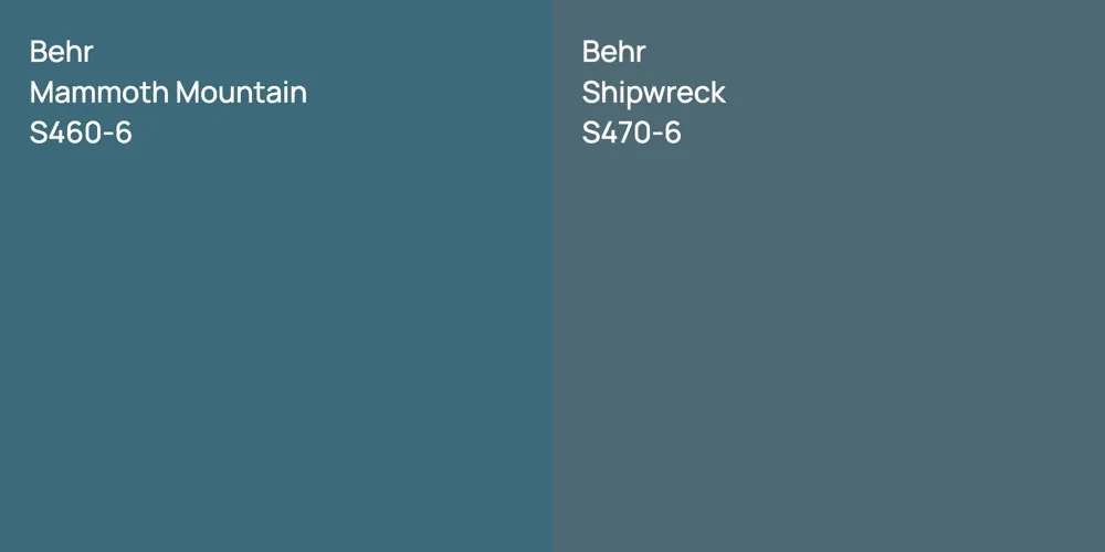Behr Mammoth Mountain vs. Behr Shipwreck comparison