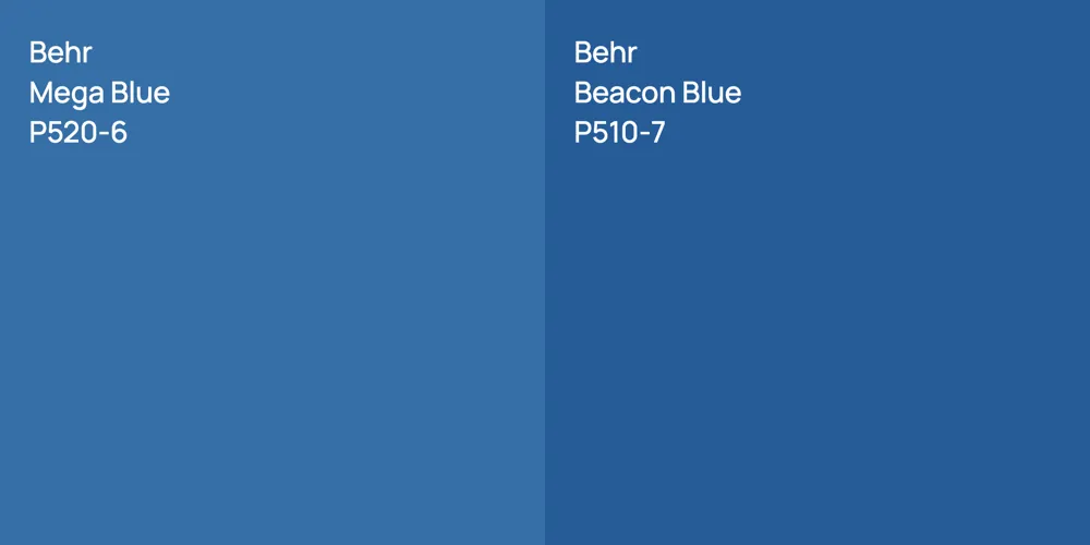 Behr Mega Blue vs. Behr Beacon Blue comparison