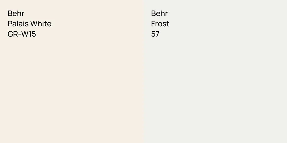 Behr Palais White vs. Behr Frost comparison