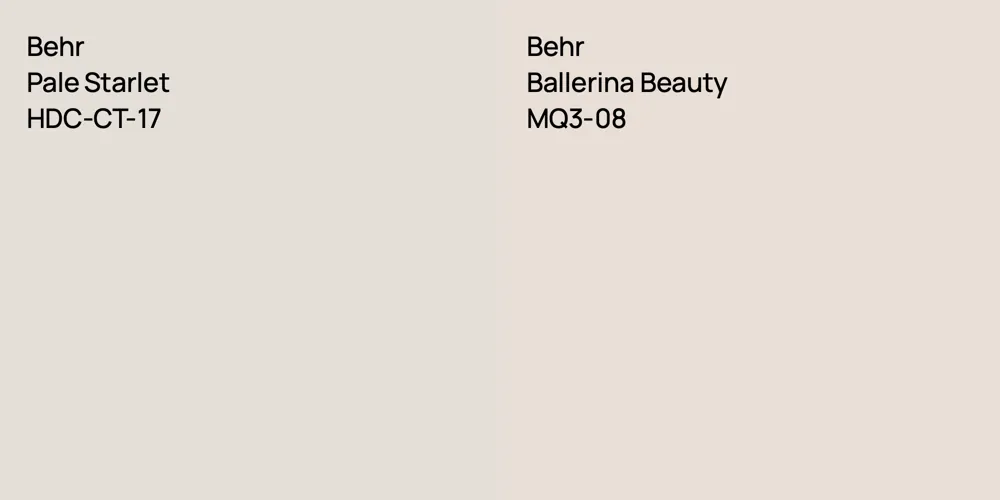 Behr Pale Starlet vs. Behr Ballerina Beauty comparison