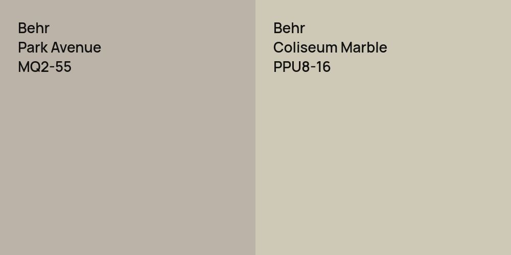 Behr Park Avenue vs. Behr Coliseum Marble comparison