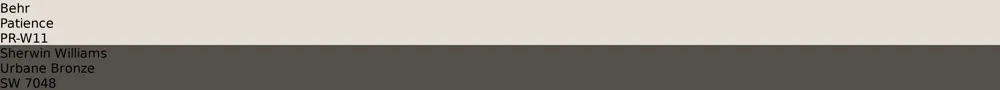Behr Patience vs. Sherwin Williams Urbane Bronze comparison