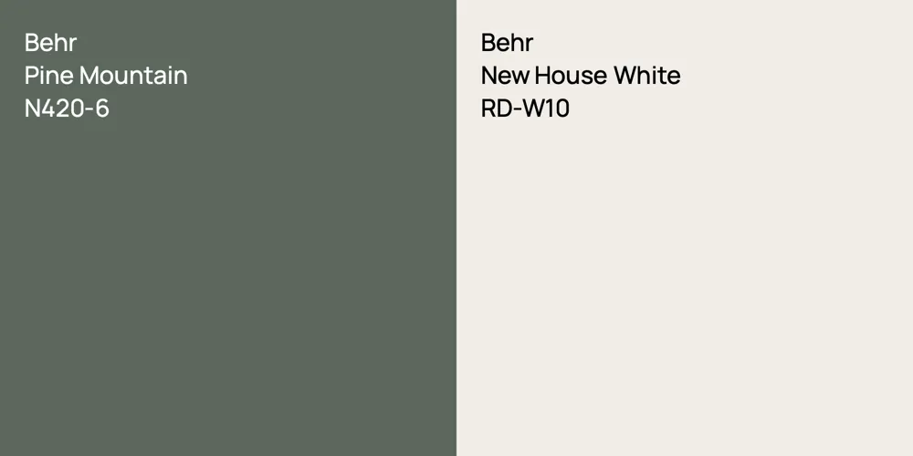 Behr Pine Mountain vs. Behr New House White comparison