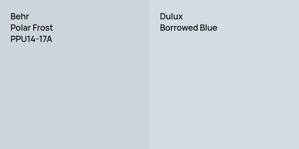 Behr Polar Frost vs. Dulux Borrowed Blue comparison