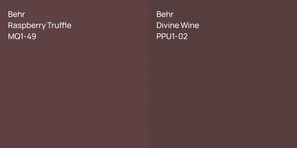 Behr Raspberry Truffle vs. Behr Divine Wine comparison