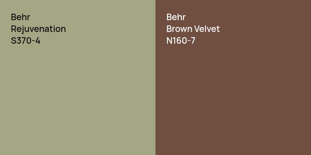 Behr Rejuvenation vs. Behr Brown Velvet comparison