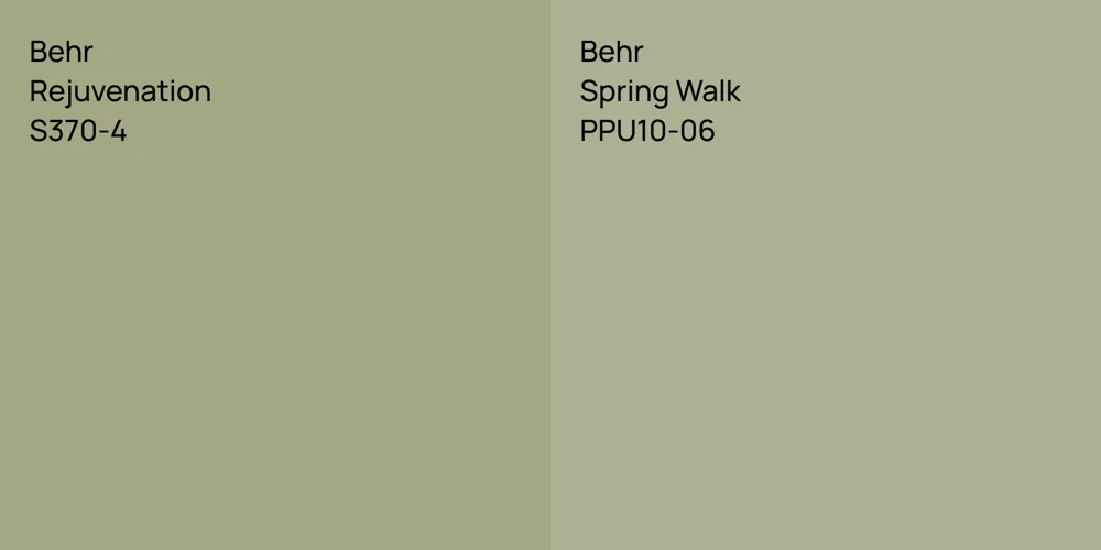 Behr Rejuvenation vs. Behr Spring Walk comparison