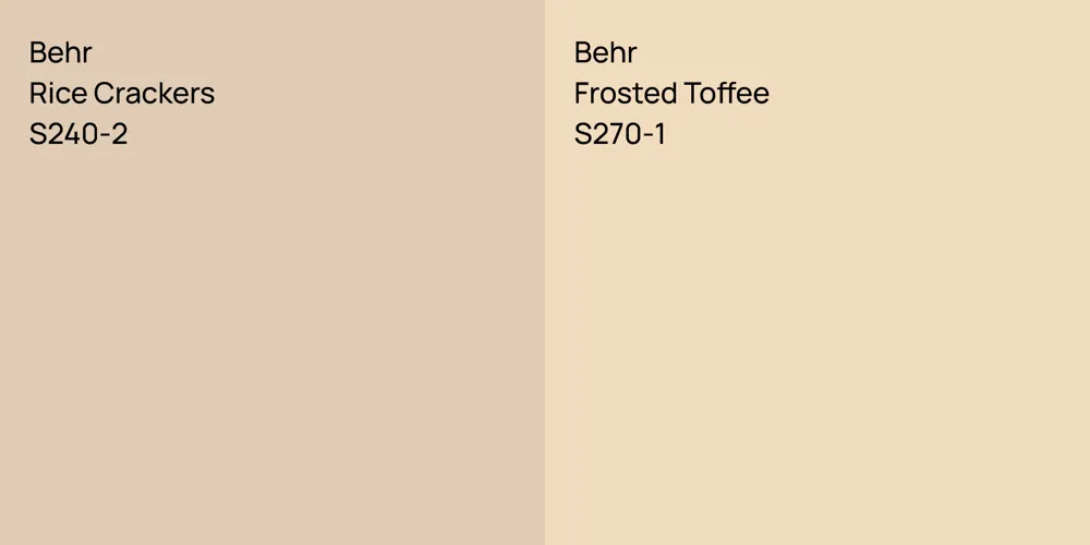 Behr Rice Crackers vs. Behr Frosted Toffee comparison