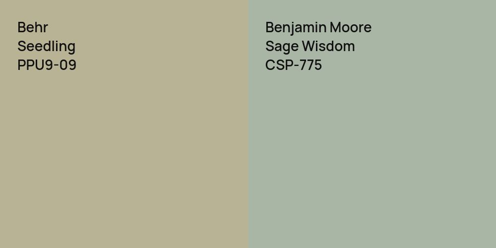 Behr Seedling vs. Benjamin Moore Sage Wisdom comparison