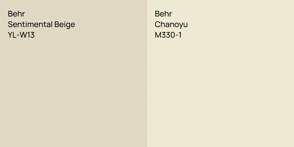 Behr Sentimental Beige vs. Behr Chanoyu comparison