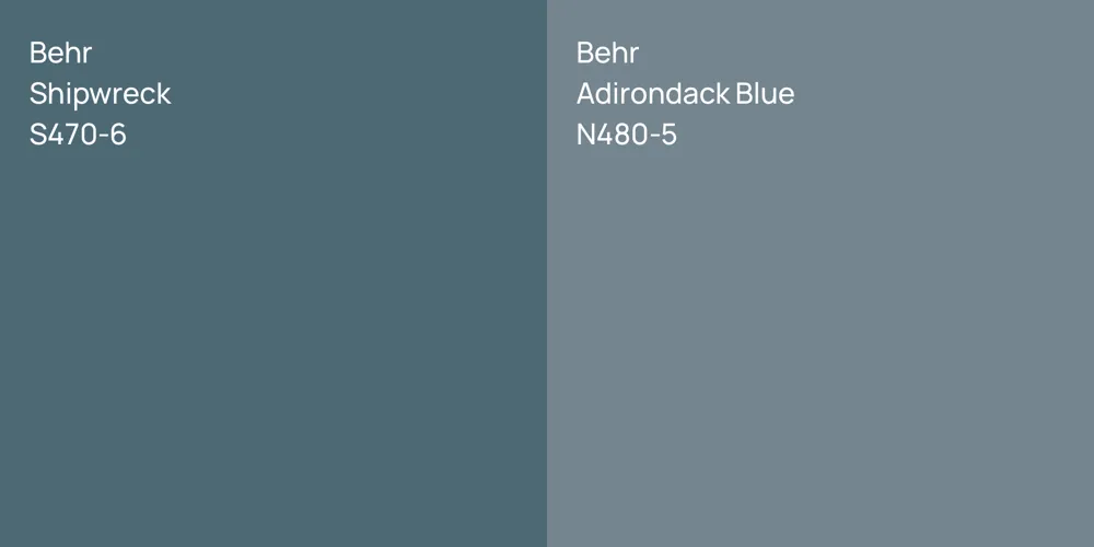 Behr Shipwreck vs. Behr Adirondack Blue comparison