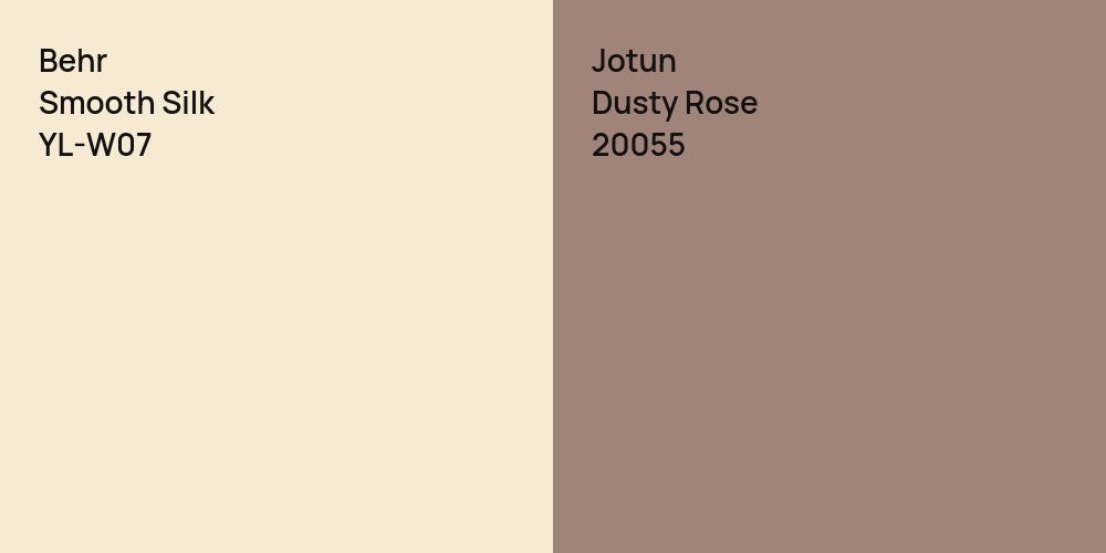Behr Smooth Silk vs. Jotun Dusty Rose comparison
