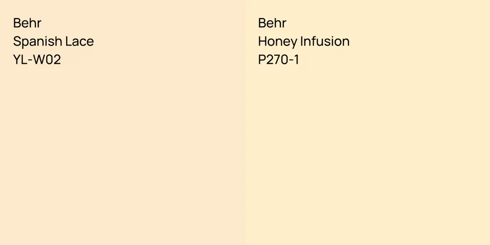 Behr Spanish Lace vs. Behr Honey Infusion comparison