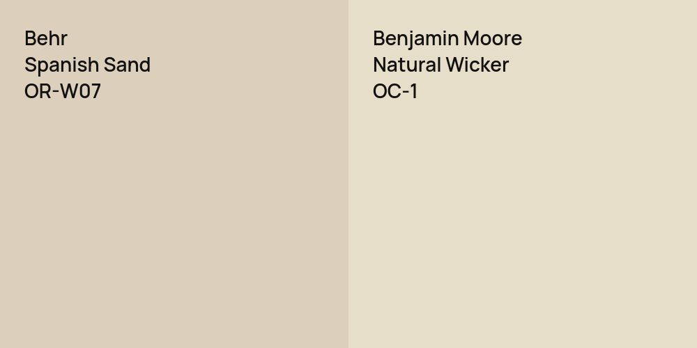 Behr Spanish Sand vs. Benjamin Moore Natural Wicker comparison