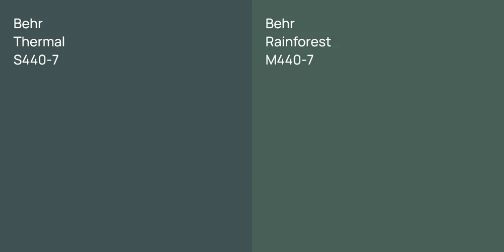 Behr Thermal vs. Behr Rainforest comparison