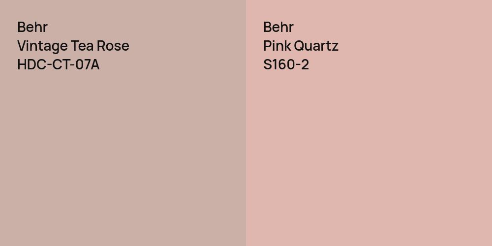 Behr Vintage Tea Rose vs. Behr Pink Quartz comparison