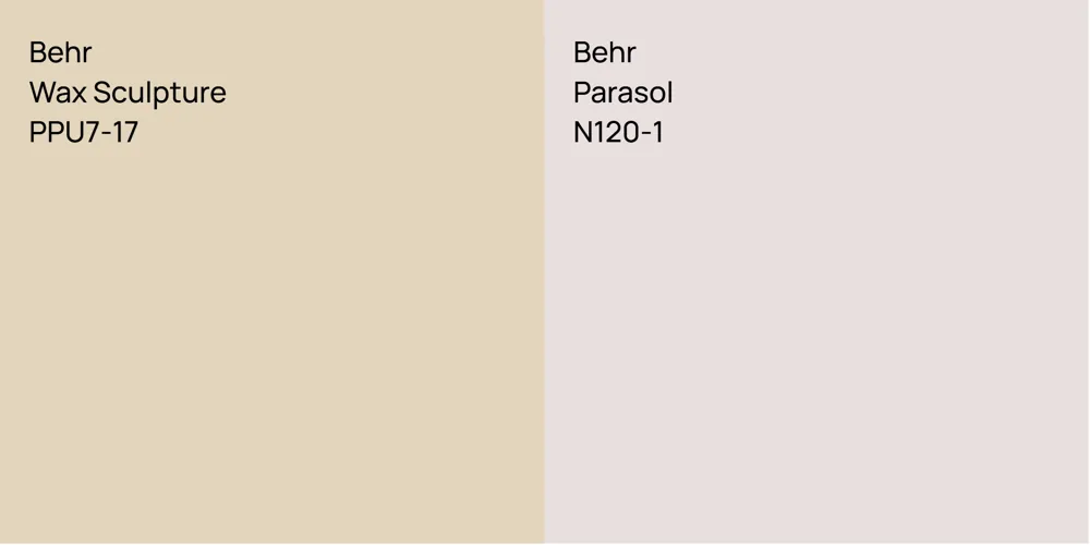 Behr Wax Sculpture vs. Behr Parasol comparison