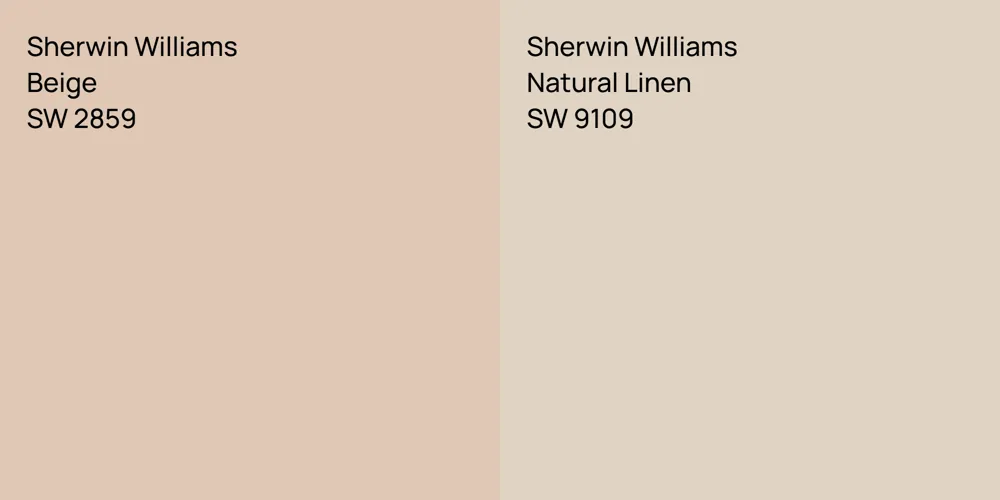 Sherwin Williams Beige vs. Sherwin Williams Natural Linen comparison