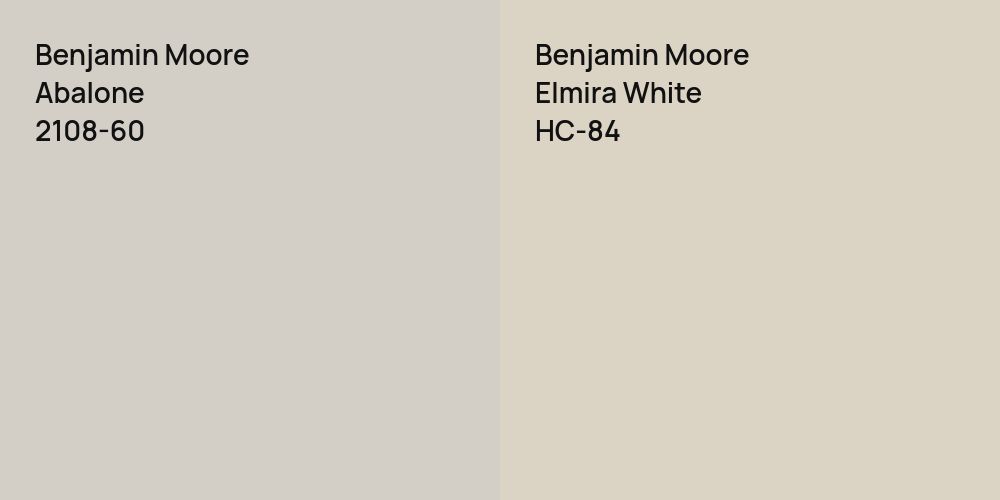 Benjamin Moore Abalone vs. Benjamin Moore Elmira White comparison