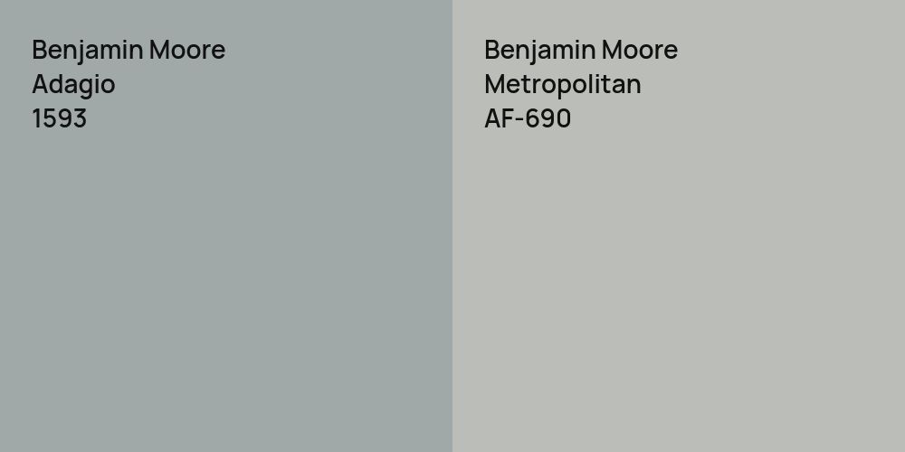 Benjamin Moore Adagio vs. Benjamin Moore Metropolitan comparison