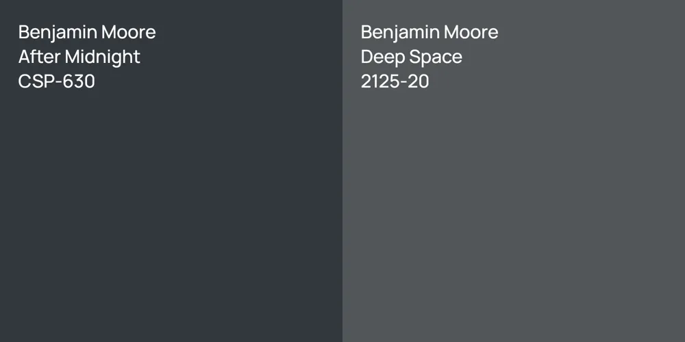 Benjamin Moore After Midnight vs. Benjamin Moore Deep Space comparison