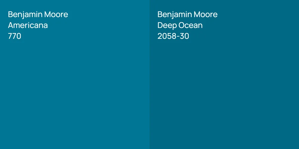 Benjamin Moore Americana vs. Benjamin Moore Deep Ocean comparison