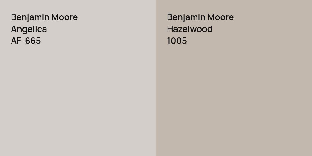 Benjamin Moore Angelica vs. Benjamin Moore Hazelwood comparison