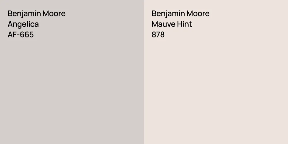 Benjamin Moore Angelica vs. Benjamin Moore Mauve Hint comparison